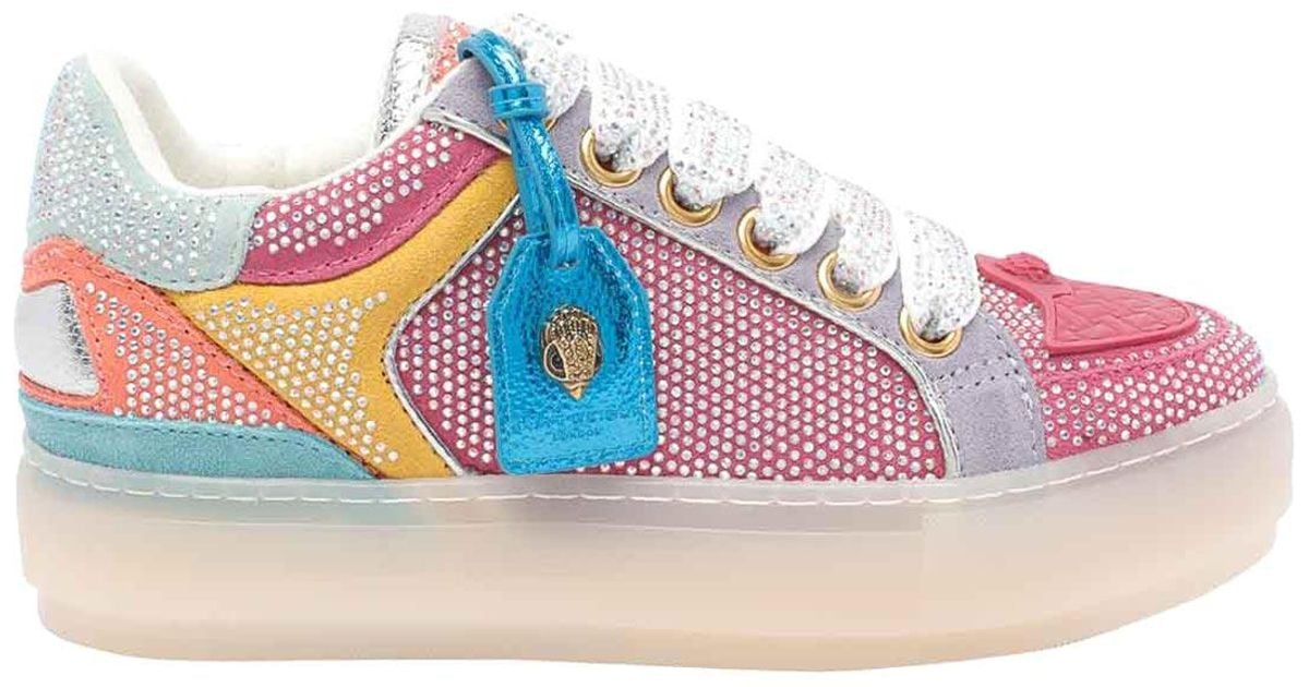 Kurt Geiger Southbank Tag Sneakers in Pink | Lyst UK