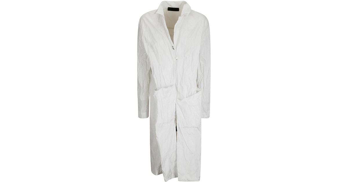Maria Calderara Trench Long Stripped Effect in White | Lyst UK