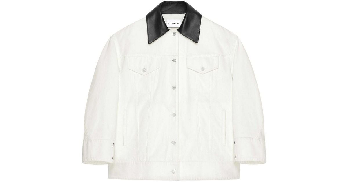 Givenchy Denim Parka in White | Lyst UK