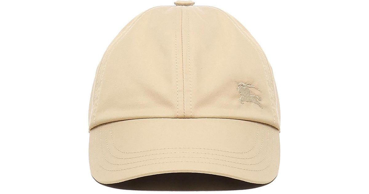 Burberry Gabardine Baseball Cap in Natural | Lyst UK