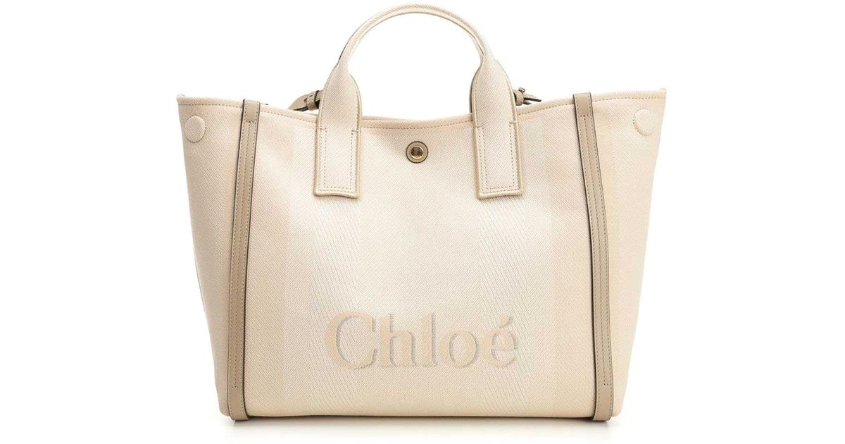 Chloé Chlo Carry Tote Bag in Natural | Lyst UK