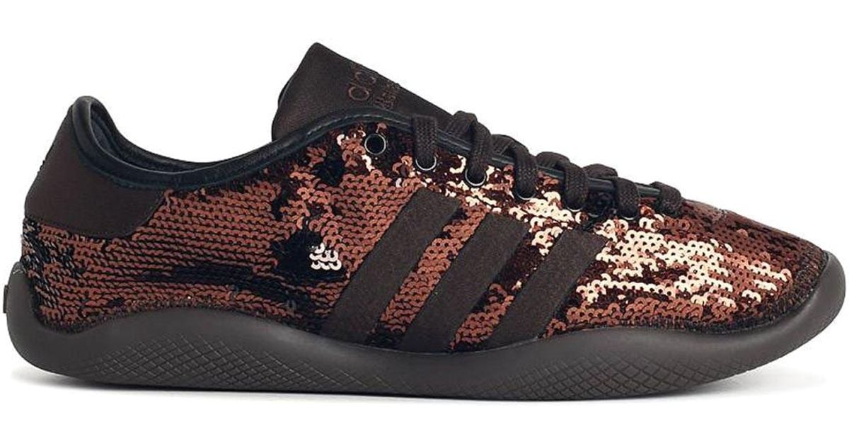 adidas Originals Karintha Sequin Fabric Sneakers in Brown | Lyst UK