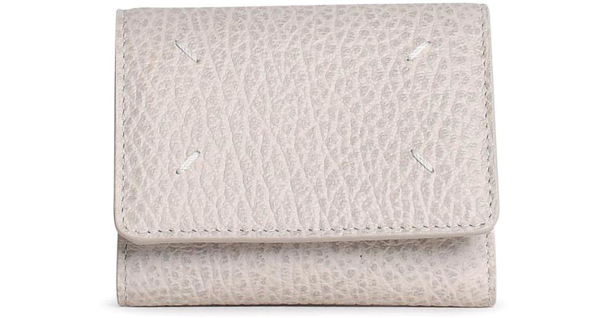 Maison Margiela Ivory Leather Wallet in White | Lyst UK