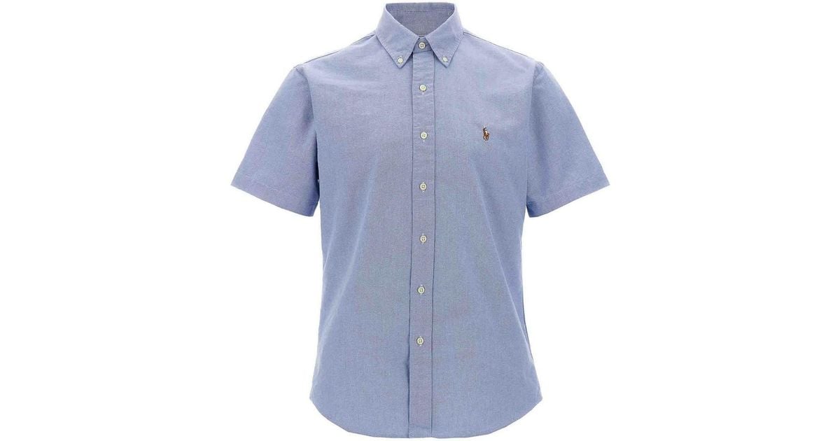 Polo Ralph Lauren Logo Embroidery Shirt in Blue for Men | Lyst UK