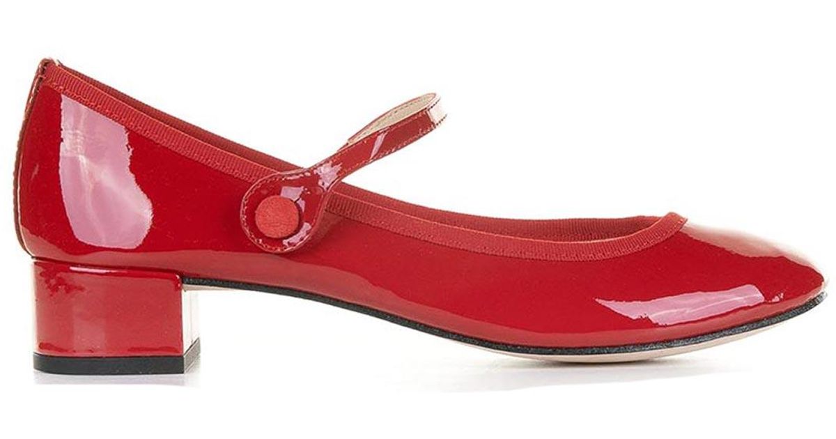 Repetto Shiny Leather Ballerina in Red | Lyst