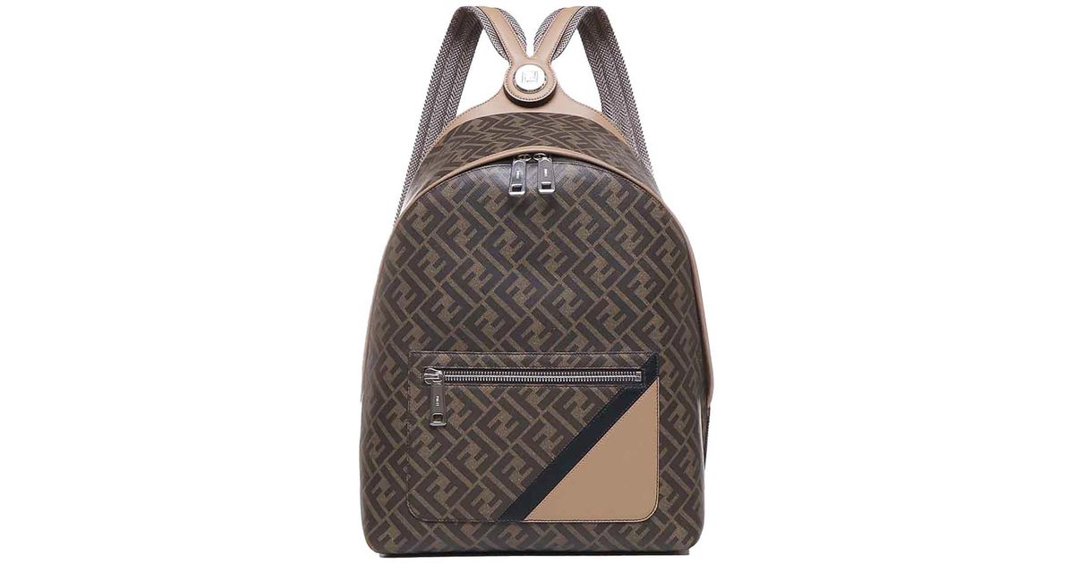 Fendi Diagonal Chiodo Backpack in Gray for Men | Lyst