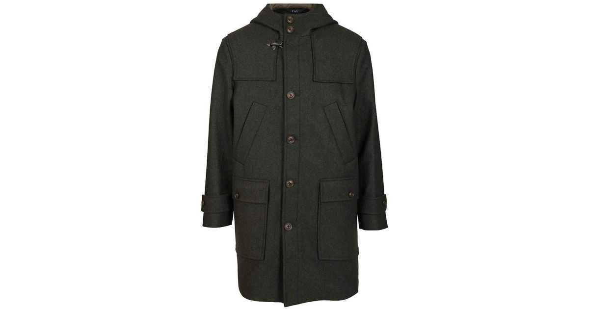 Fay Wool And Cashmere Coat in Black for Men | Lyst UK