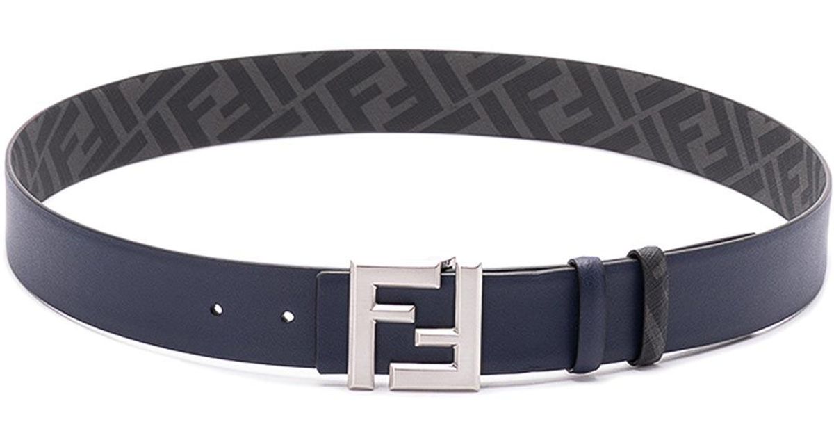 Fendi Ffreversible Belt in Blue for Men | Lyst