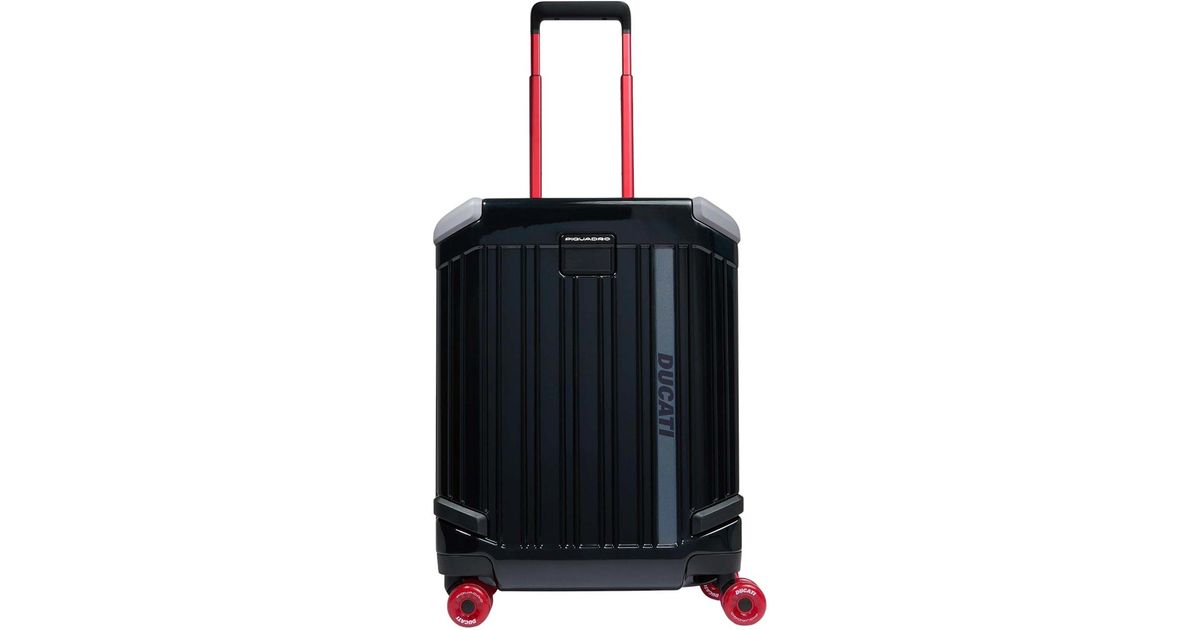 Piquadro Trolley Cabina Slim 4 Ruote in Black for Men | Lyst