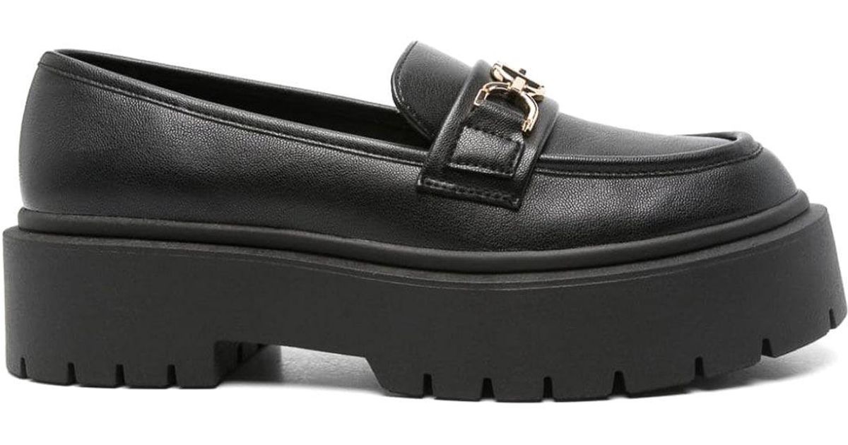 Twin Set Logo Loafers in Black | Lyst