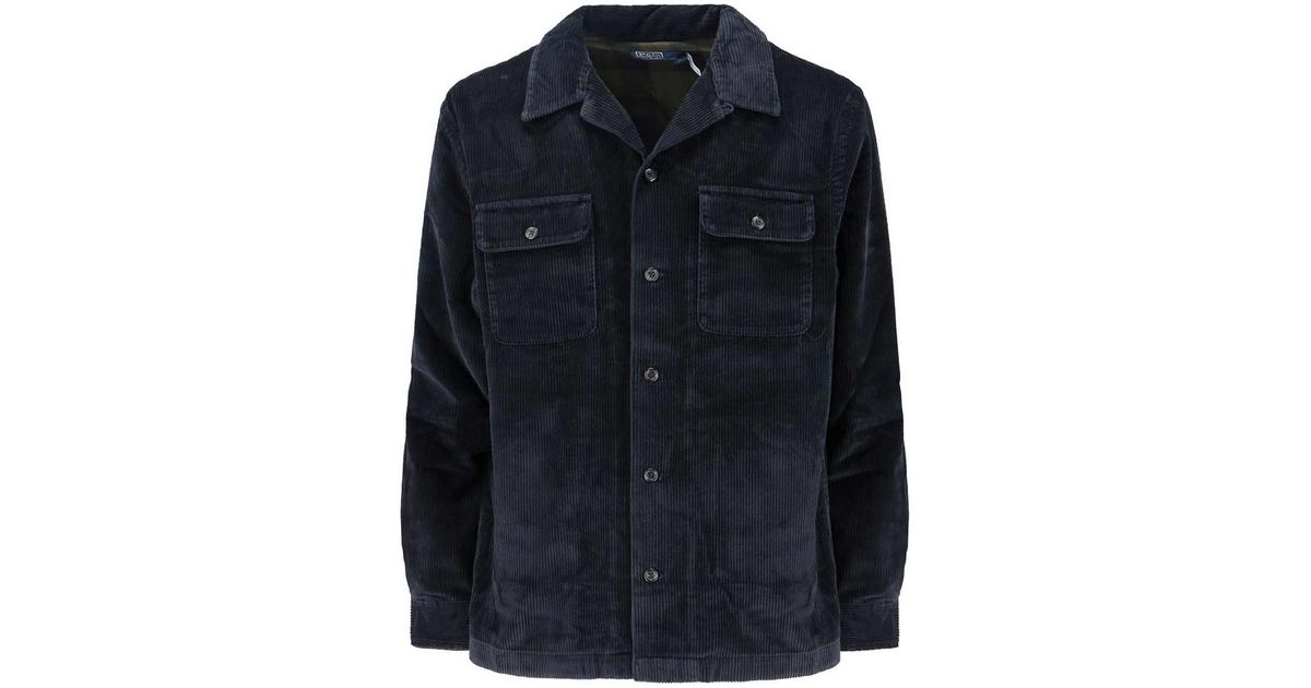 Polo Ralph Lauren Velvet Shirt in Blue for Men | Lyst UK