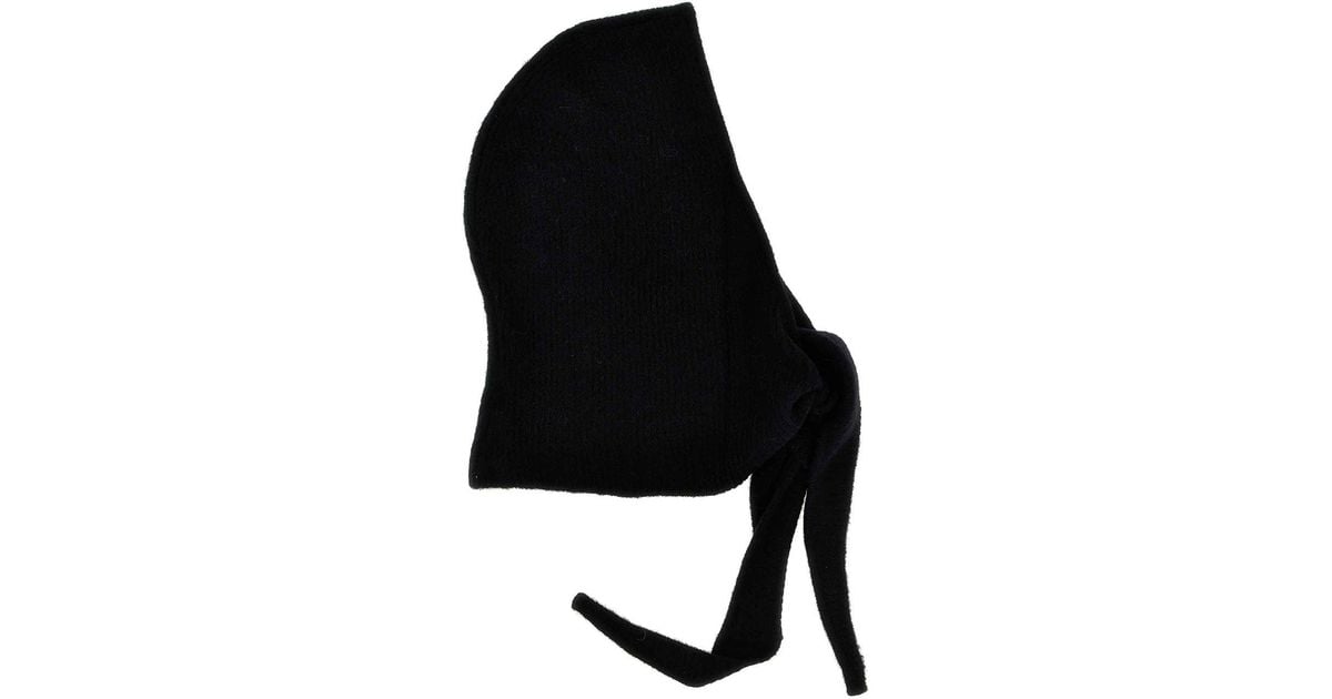 Ganni Logo Embroidery Balaclava in Black | Lyst UK