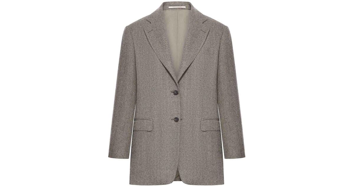 Tagliatore Tailored Wool Jacket in Grey | Lyst UK