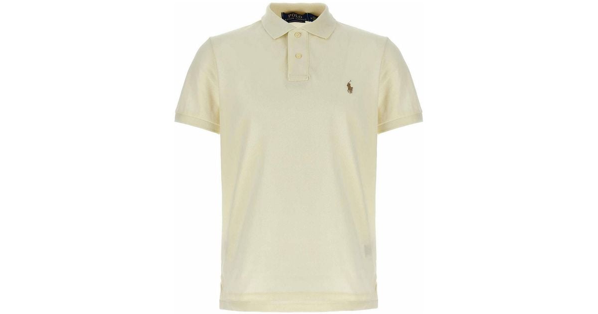 Polo Ralph Lauren Logo Embroidery Polo Shirt in White for Men | Lyst UK