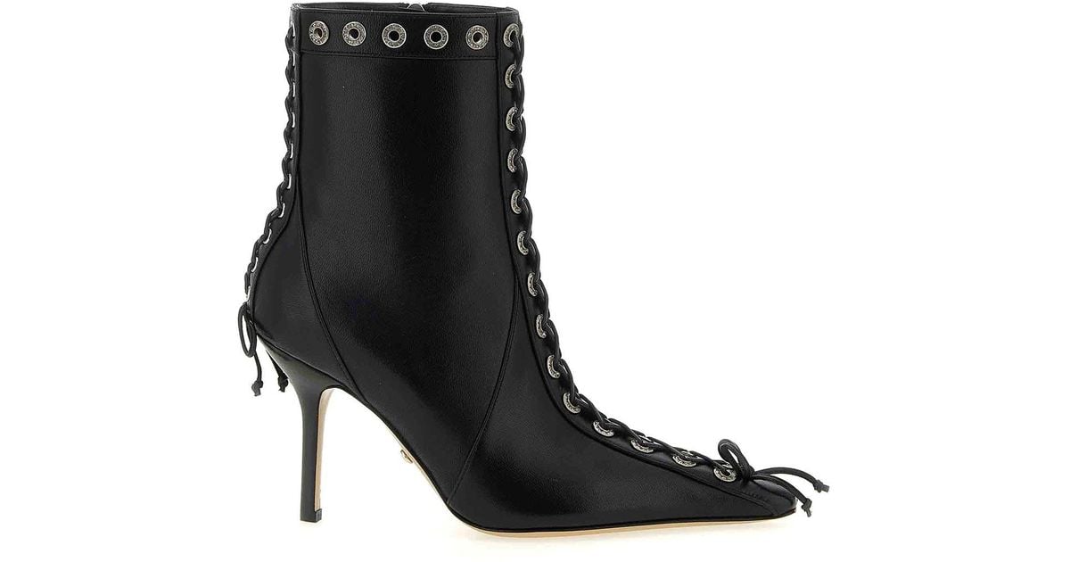 Mach & Mach Crystalized Corset Ankle Boots in Black | Lyst UK