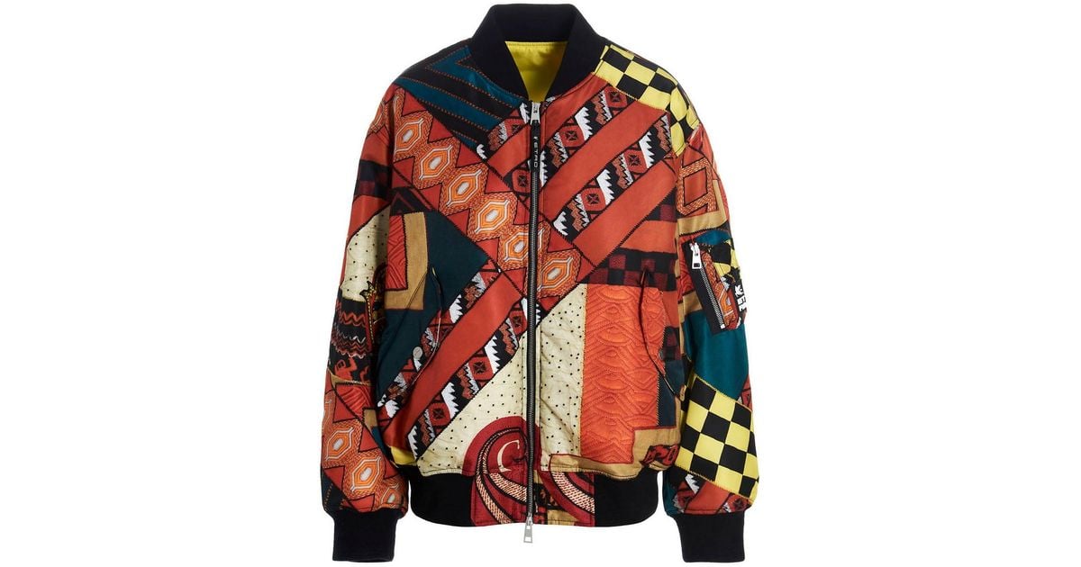 Etro Vanessa Reversible Bomber Jacket in Red | Lyst UK
