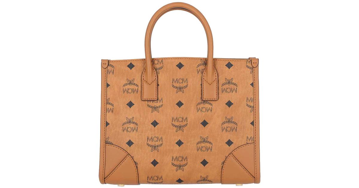 MCM Small Tote Bags in Brown | Lyst