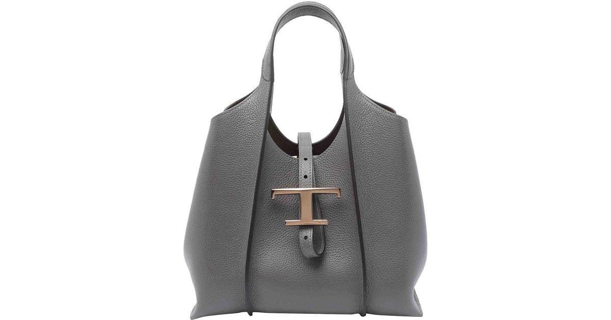 Tod's T Timeless Shopping Bag in Grey | Lyst UK