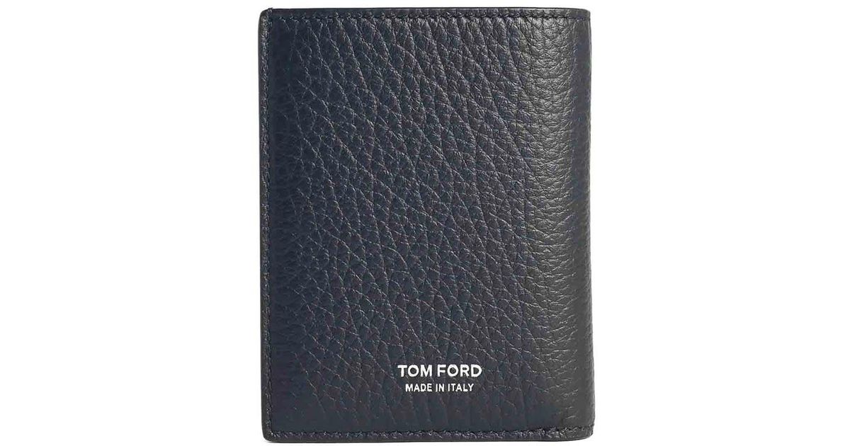 Tom Ford Elongated T Line Card Holder in Blue for Men | Lyst