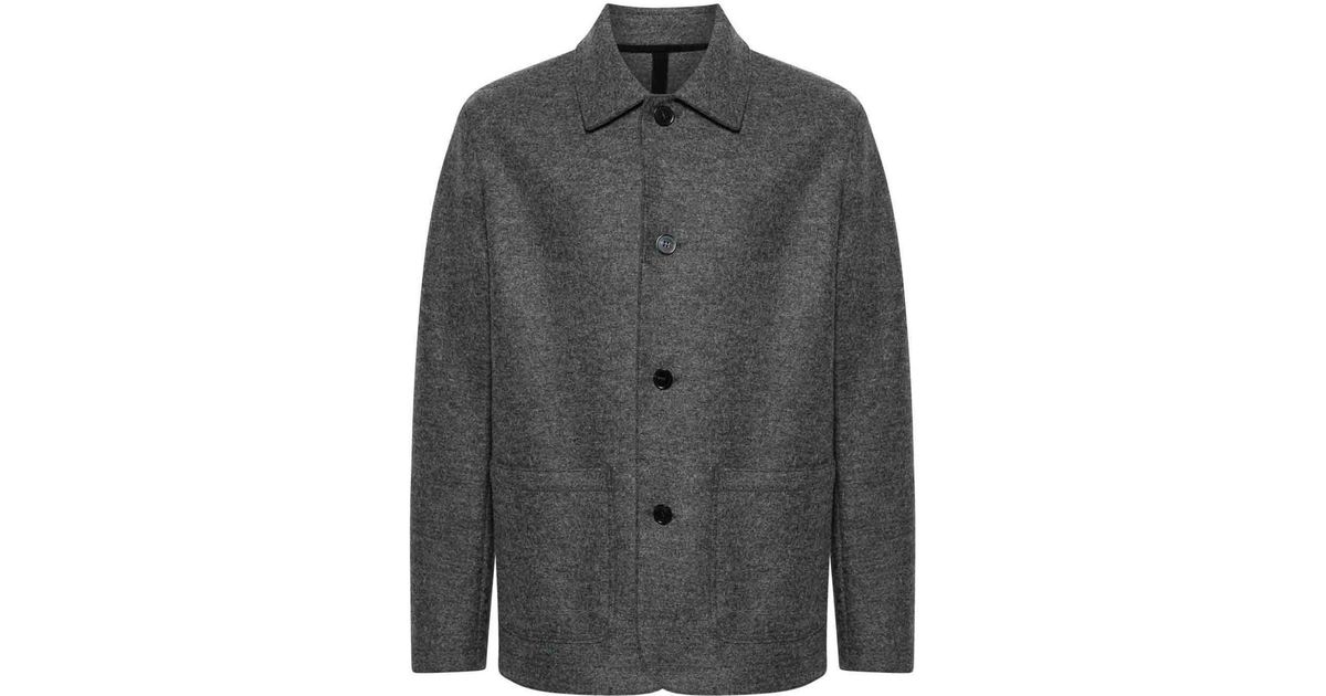 Harris Wharf London Utility Jacket in Gray for Men | Lyst