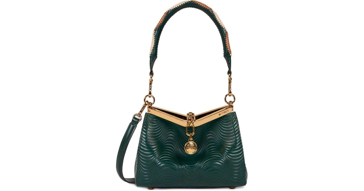 Etro Small Sail Bag With Wavy Pattern in Green | Lyst UK