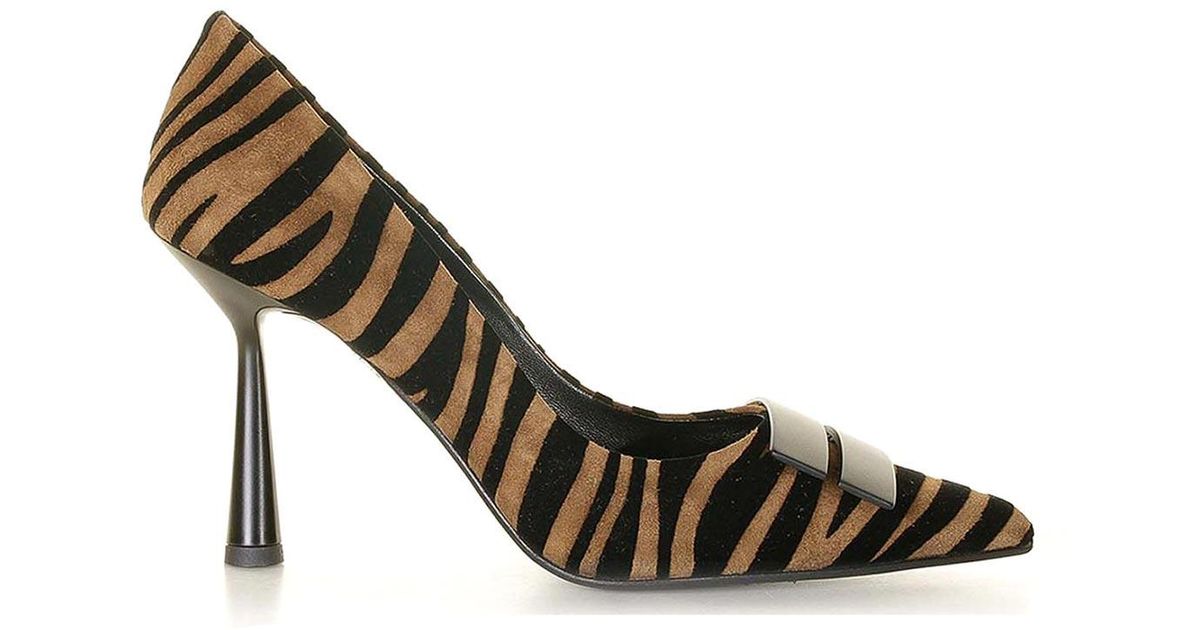 Chantal Suede Pumps in Metallic | Lyst