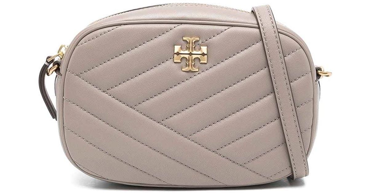 Tory Burch Kira Chevron Leather Camera Bag in Gray | Lyst