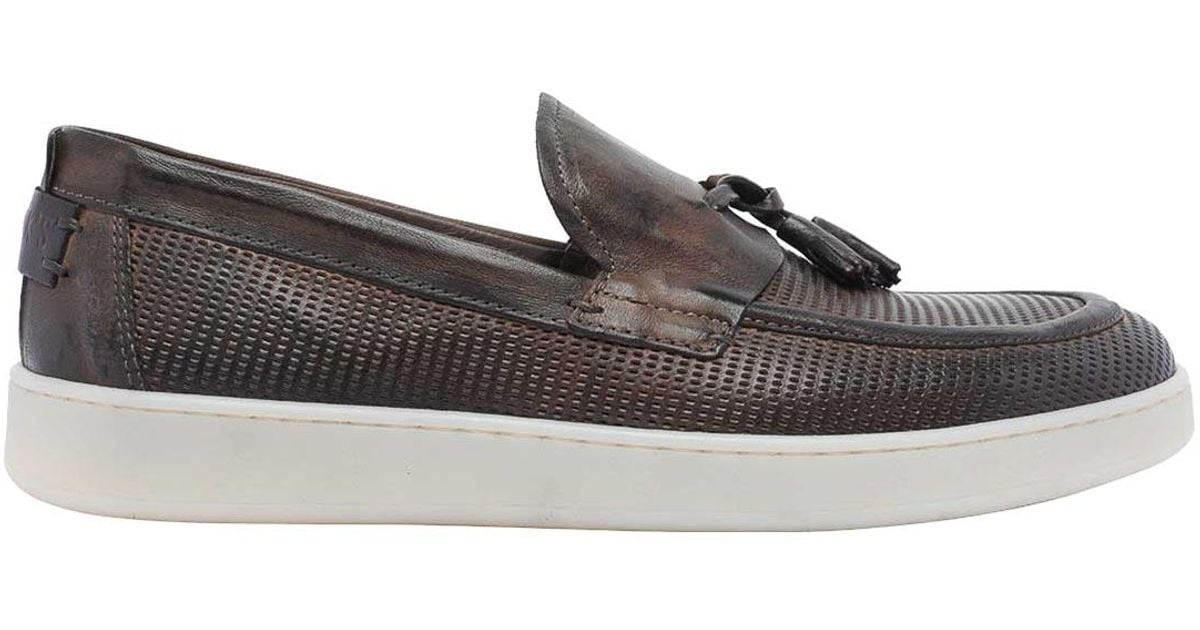 Pawelk's Brandy Loafers in Gray for Men | Lyst