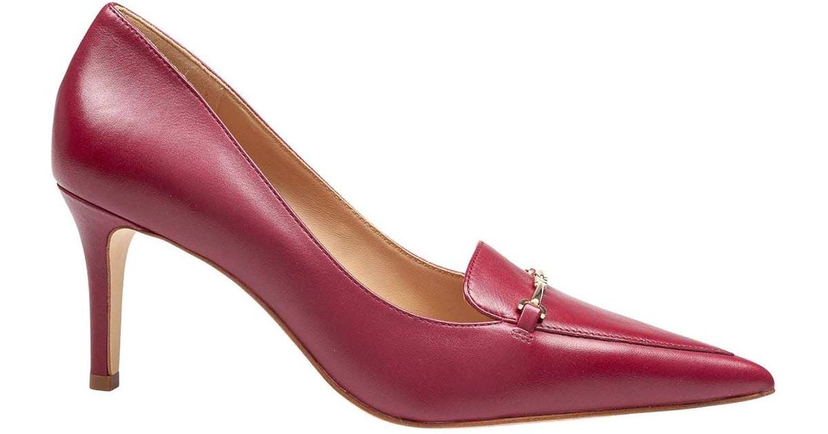 Michael Kors Lena Leather Decollete Mulberry Color in Pink | Lyst UK