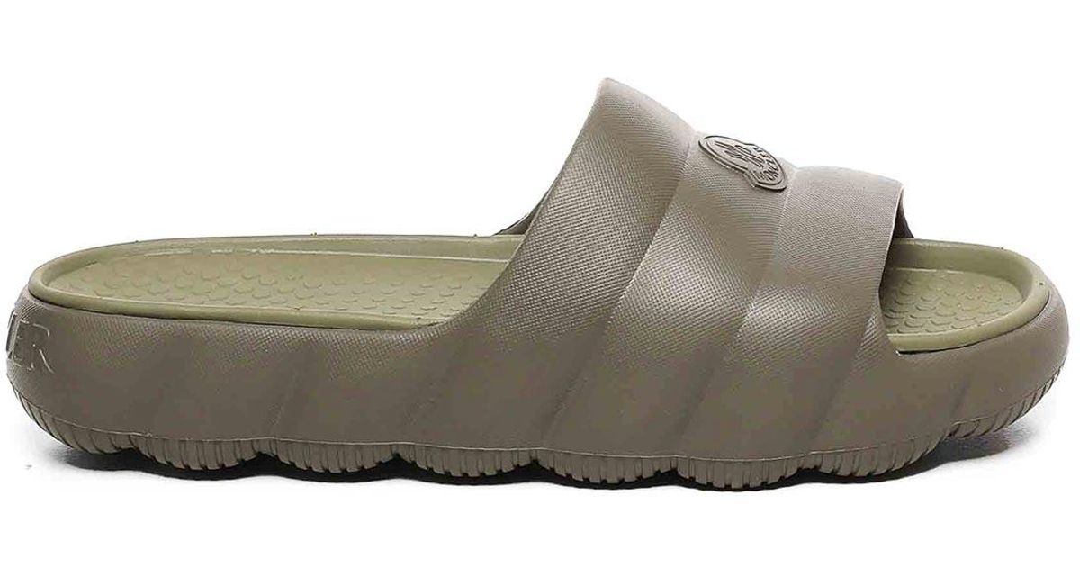 Moncler Quilted Lilo Slides in Gray for Men | Lyst