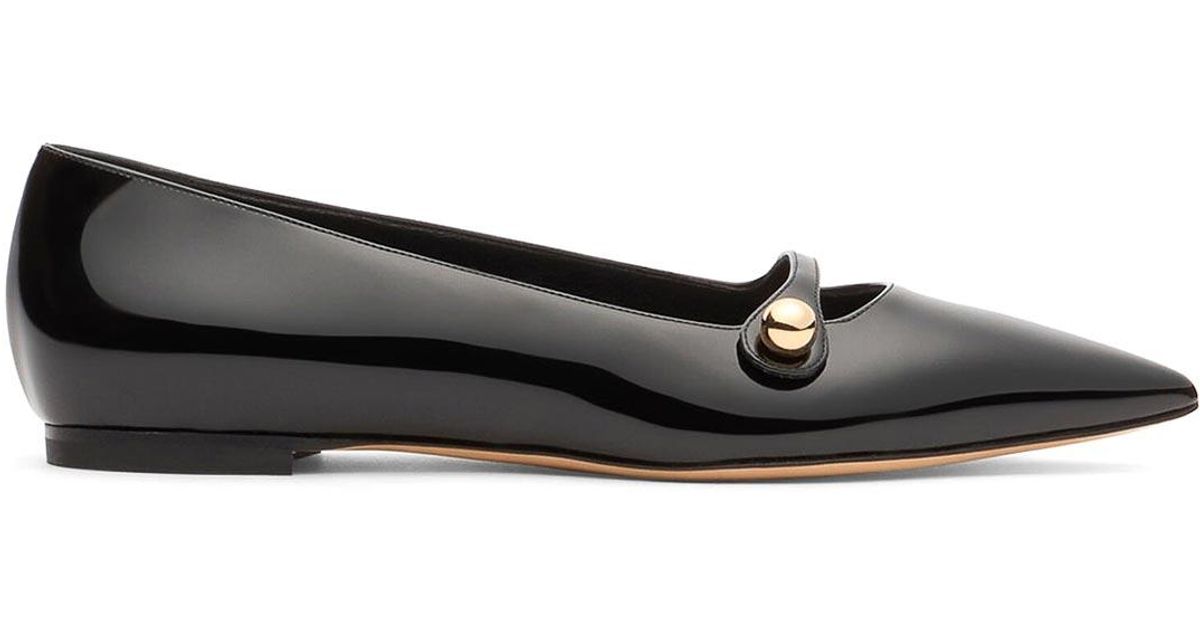 Casadei Patent Leather Flats in Black | Lyst