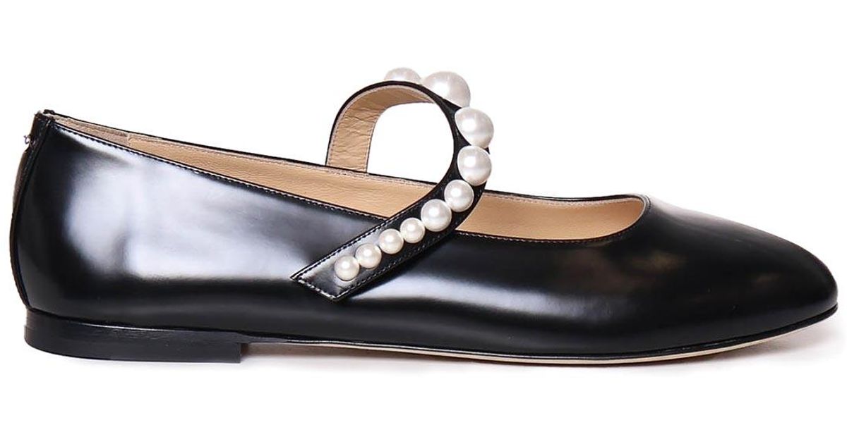 Mach & Mach Shiny Calfskin Ballet Flats in White | Lyst