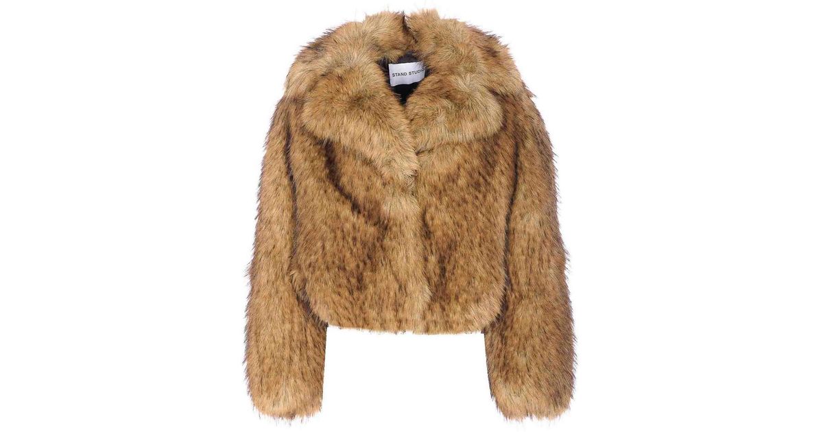 Stand Studio Samara Jacket With Frontal Hook Closure in Brown | Lyst UK