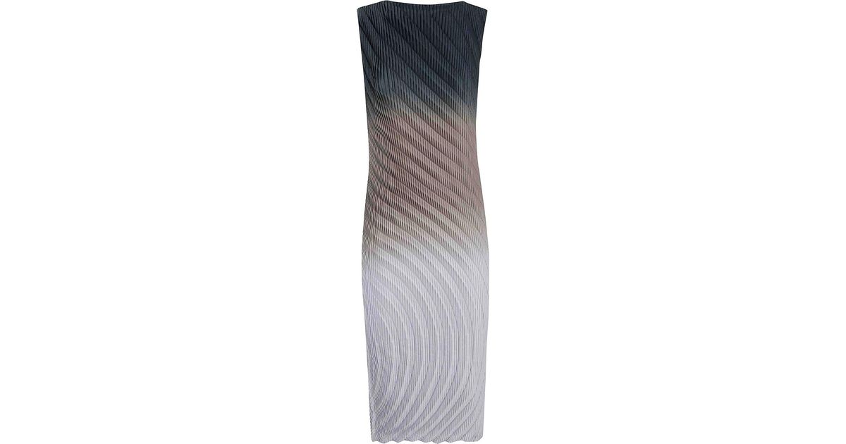 Pleats Please Issey Miyake Nuance Pleats Dress in Gray | Lyst