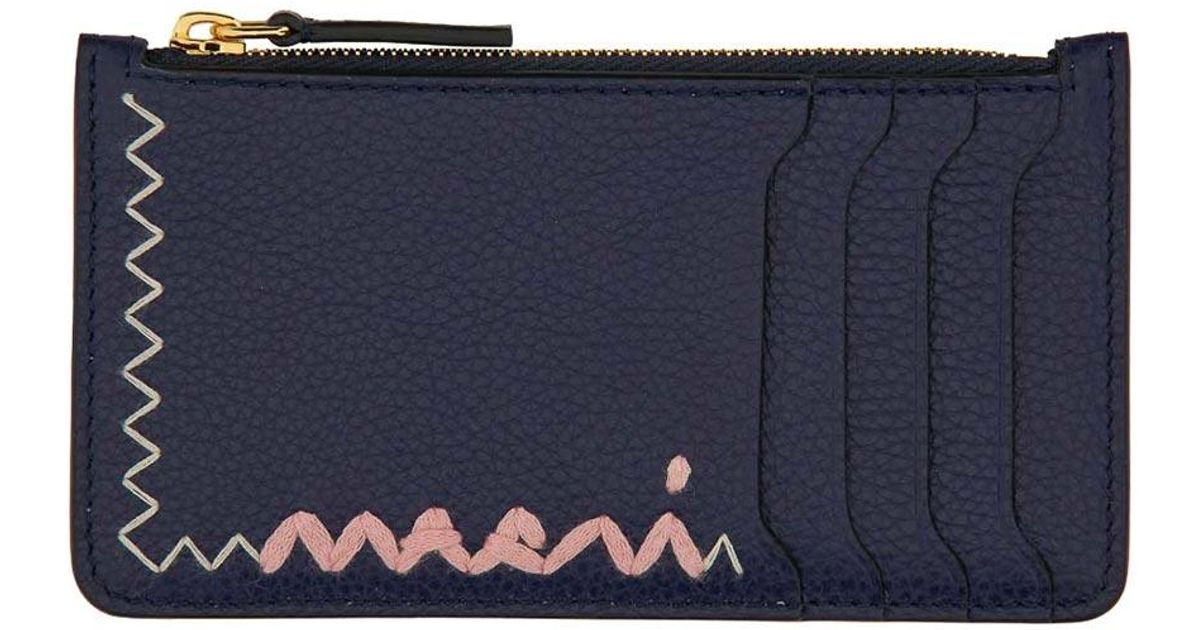 Marni Card Holder Symbol in Blue | Lyst UK