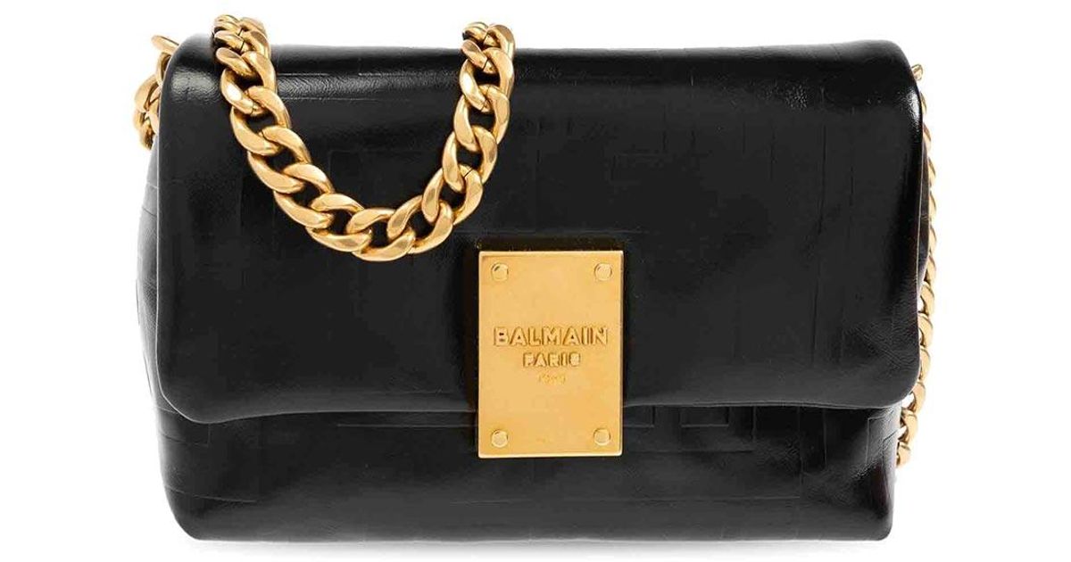 Balmain Logo-Plaque Cross Body Bag in Black | Lyst
