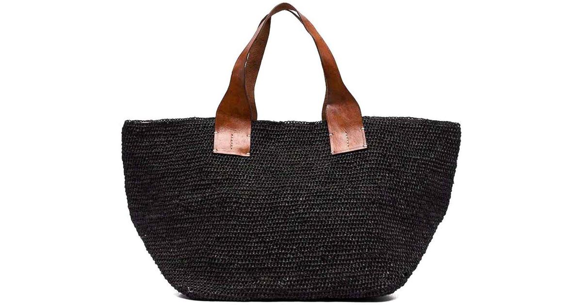 IBELIV Rafia Bag in Black | Lyst
