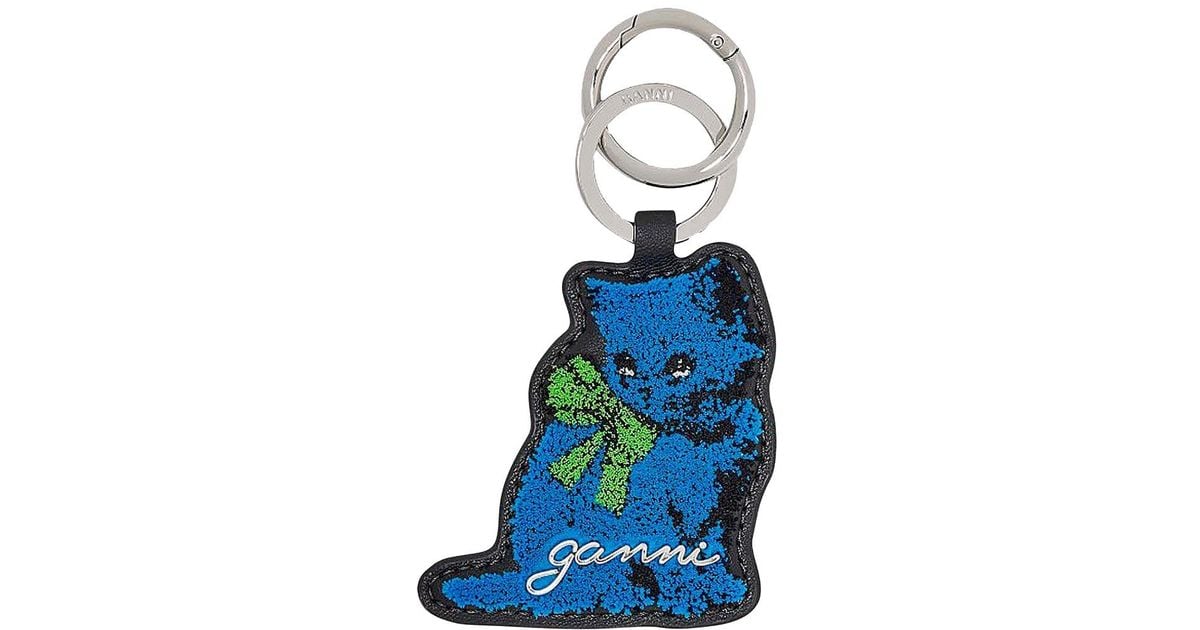 Ganni Dog Shaped Keychain in Blue | Lyst UK