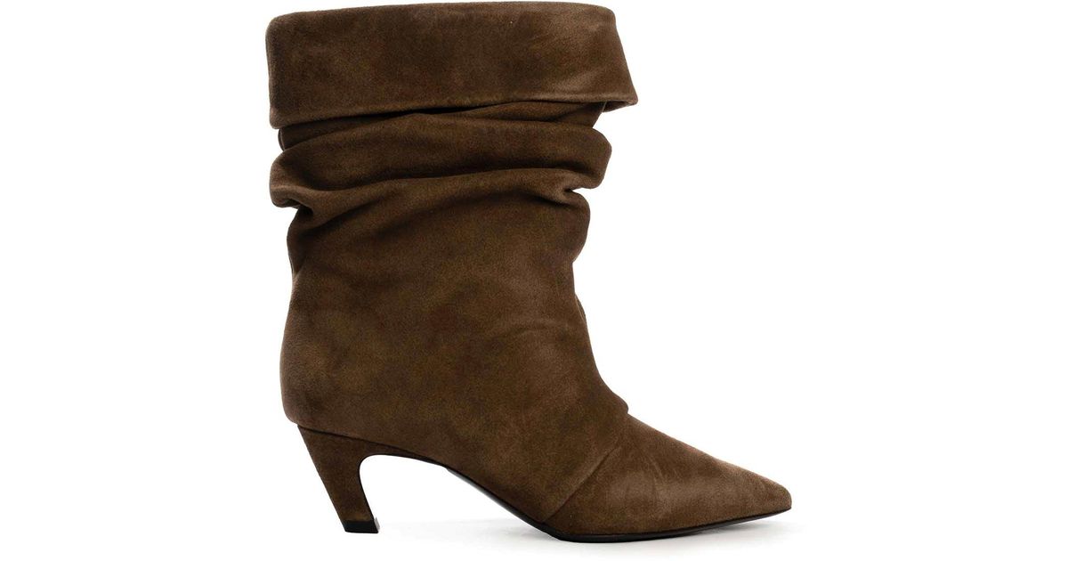 Ash Virgee Suede Ankle Boot in Brown | Lyst UK