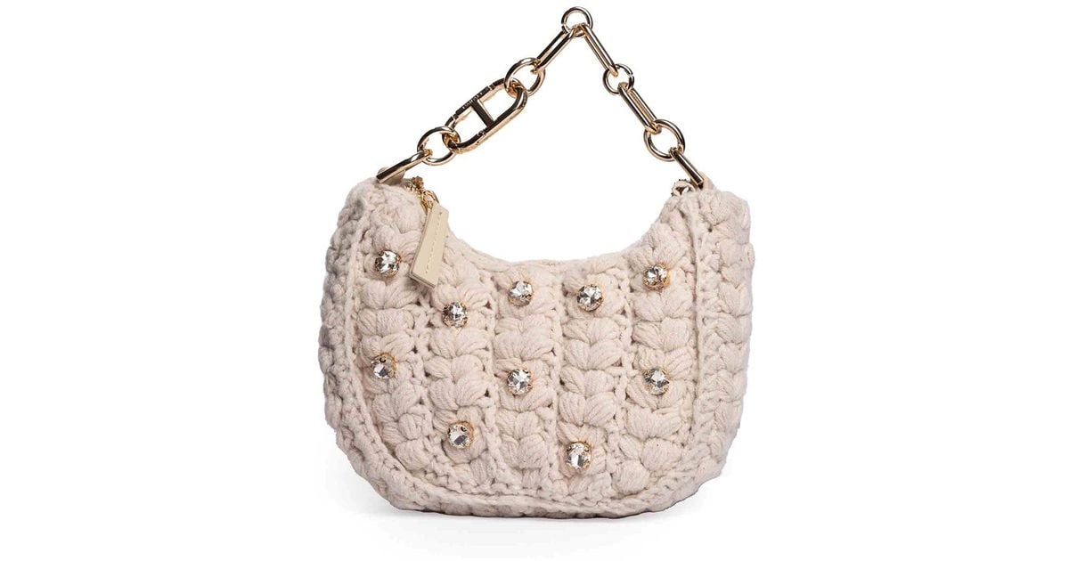 Twinset Croissant Crochet Bag in Pink | Lyst UK
