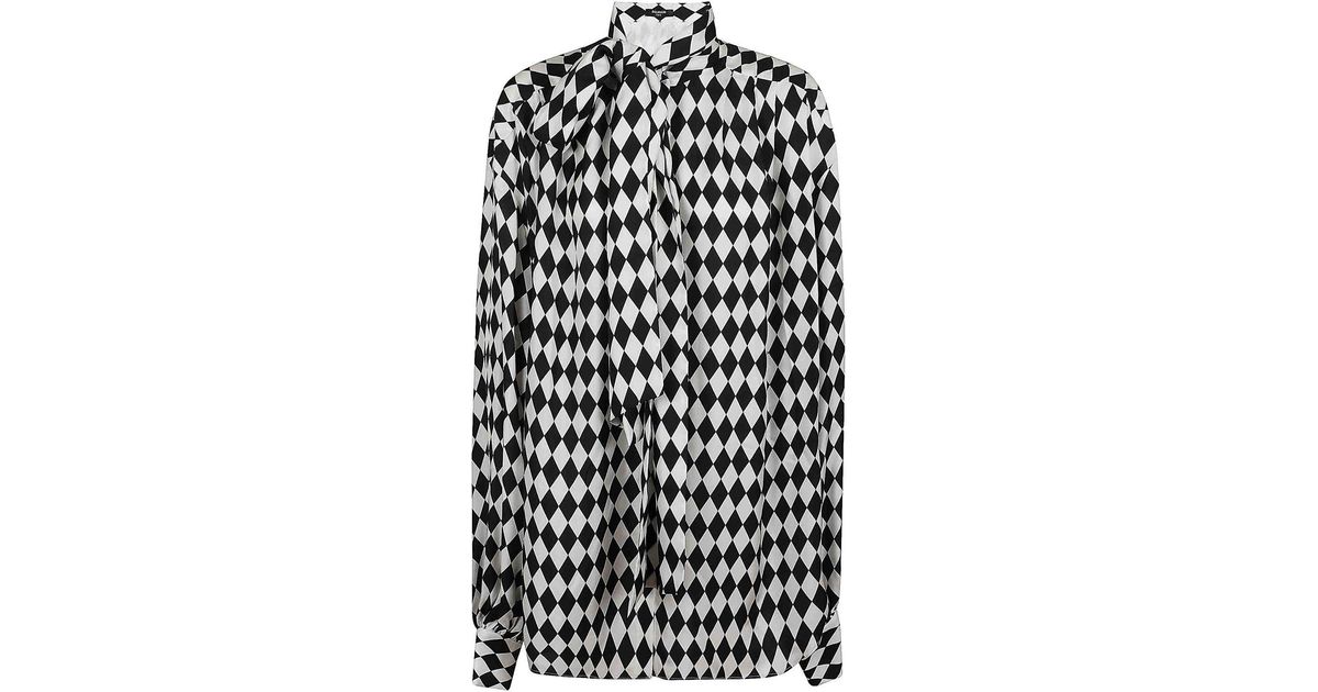 Balmain Shirt In Pure Diamond Pattern in White | Lyst UK
