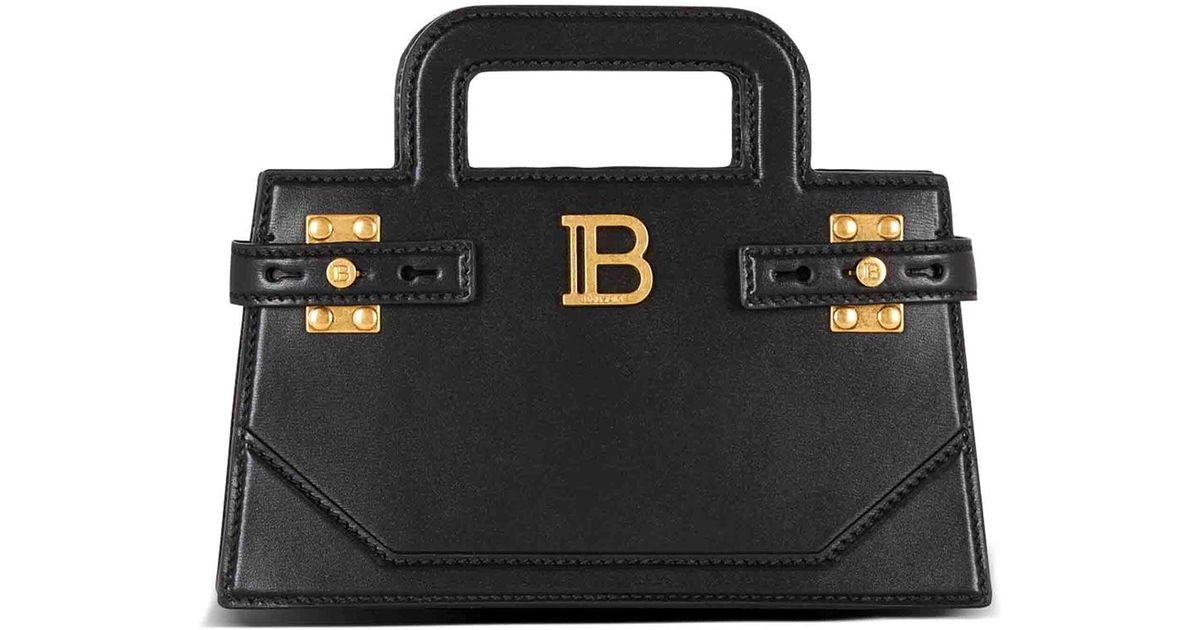 Balmain B-Buzz Small Top Handle in Black | Lyst
