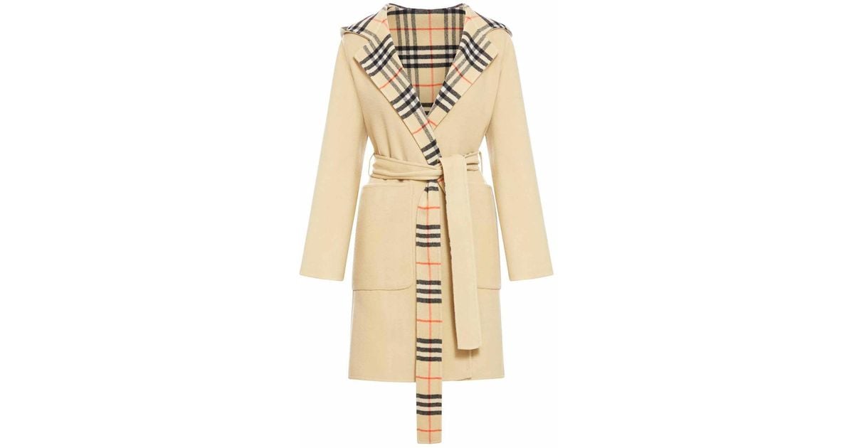 Burberry Coat in Natural | Lyst