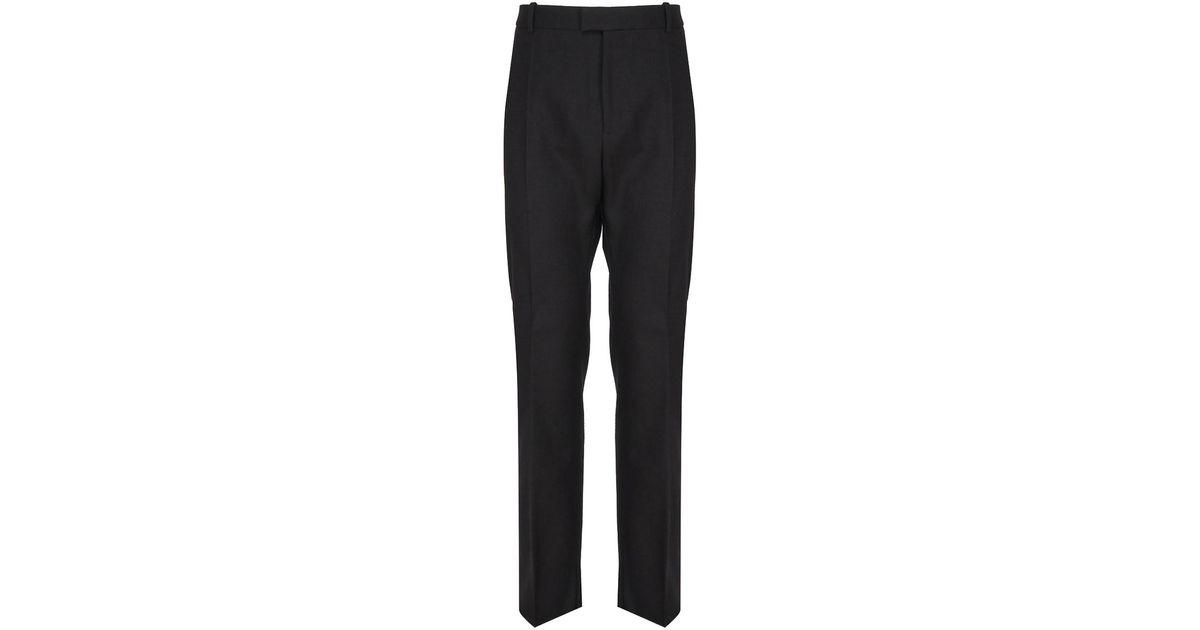 Bottega Veneta Structured Cotton Trousers in Black for Men | Lyst UK