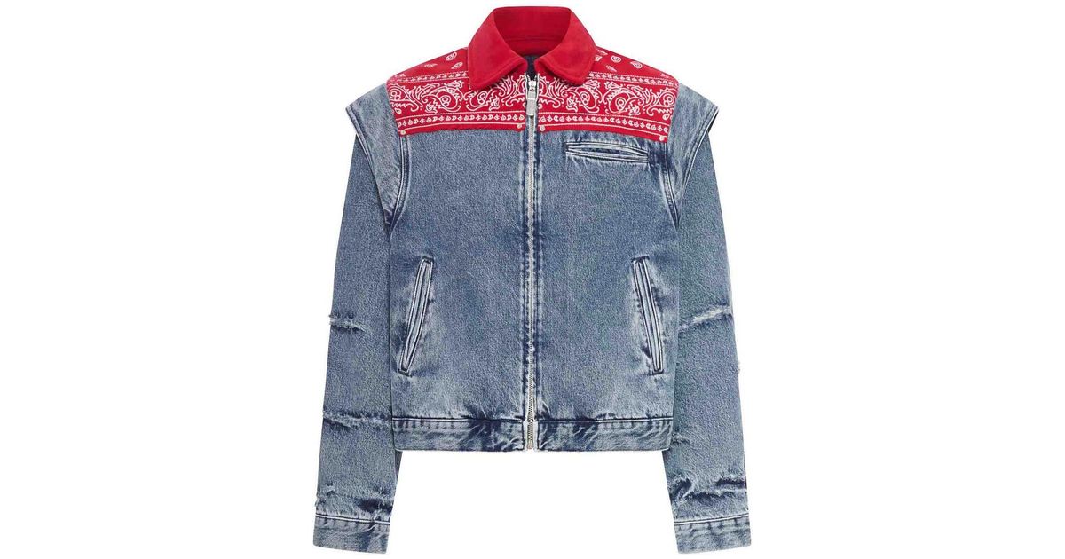PDF Denim Cape Jacket With Bandana Effect in Blue for Men | Lyst UK