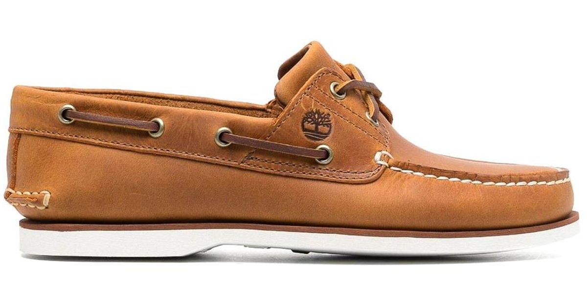 Timberland Front Logo Loafers in Brown for Men | Lyst
