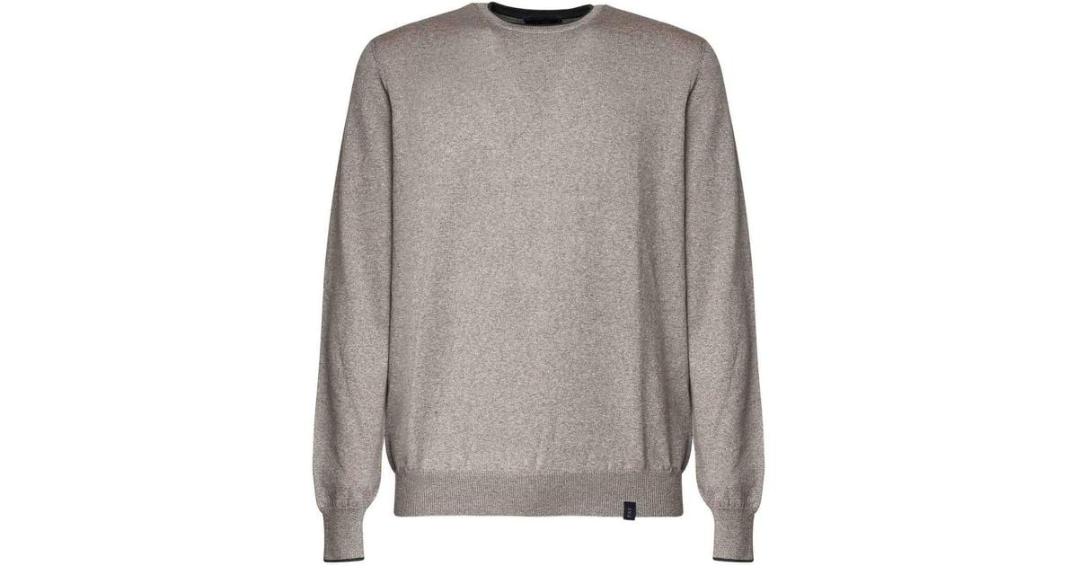 Fay Sweater With Profile Patches On The Elbows in Gray for Men | Lyst