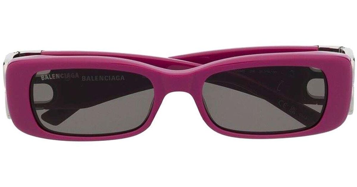 Balenciaga Dynasty Rectangle Sunglasses in Purple | Lyst