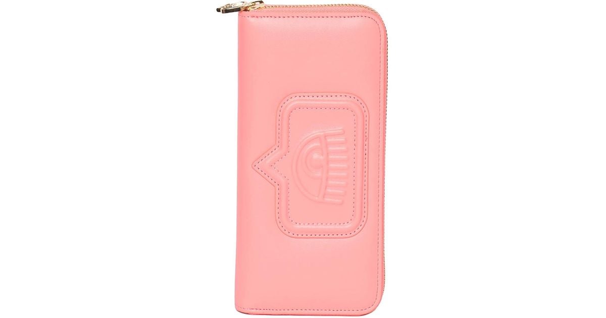Chiara Ferragni Eyelike Wallet Zip Around in Pink | Lyst UK