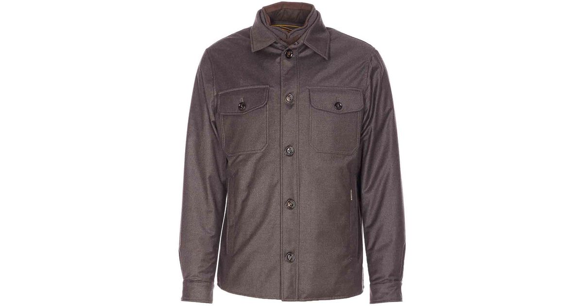 Moorer Duino Down Jacket With Buttons Closure in Brown for Men | Lyst